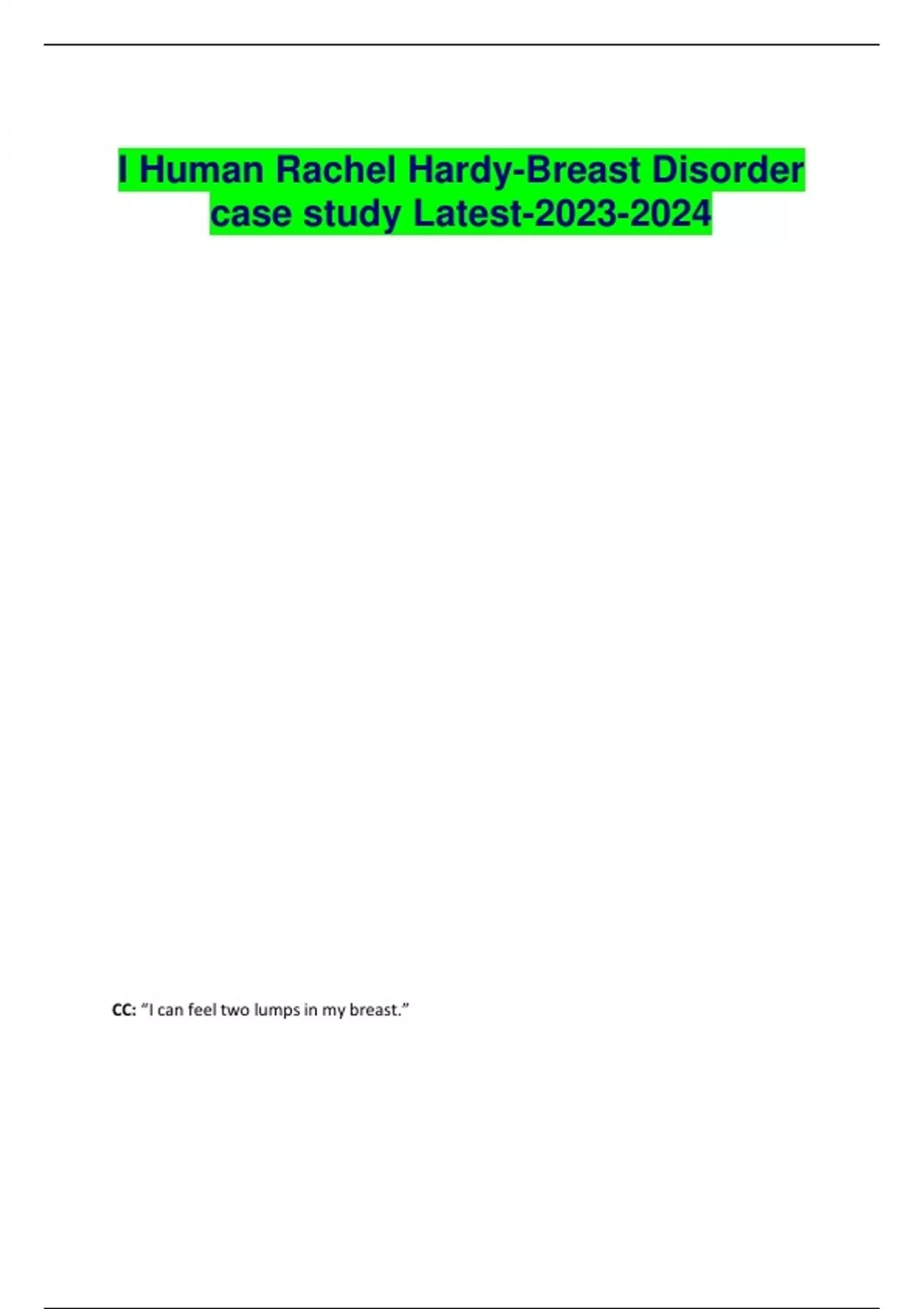 I Human Rachel Hardy-Breast Disorder case study Latest-.pdf ACTUAL ...