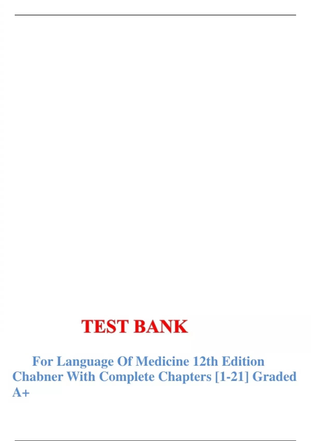 For Language Of Medicine 12th Edition Chabner With Complete Chapters [1 ...