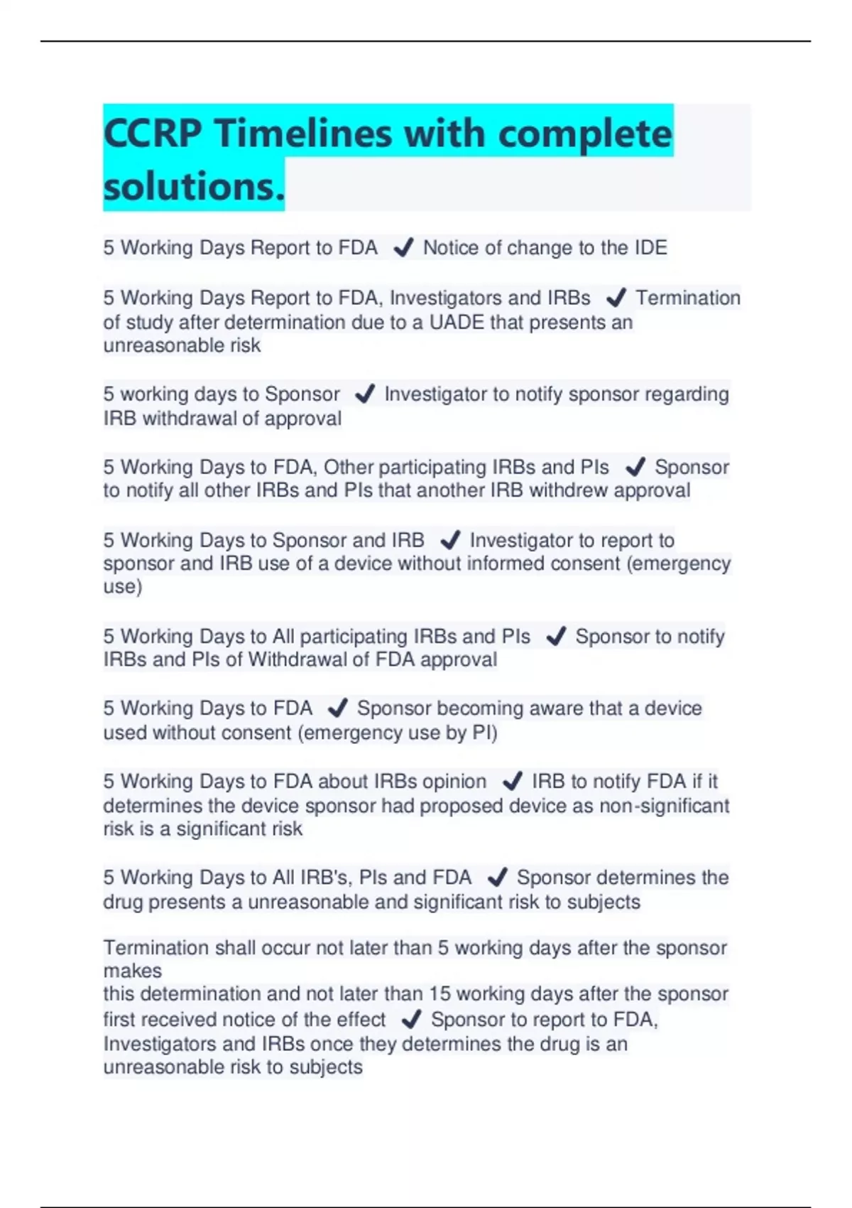 CCRP Timelines with complete solutions | Latest 2023/2024 - CCRP ...