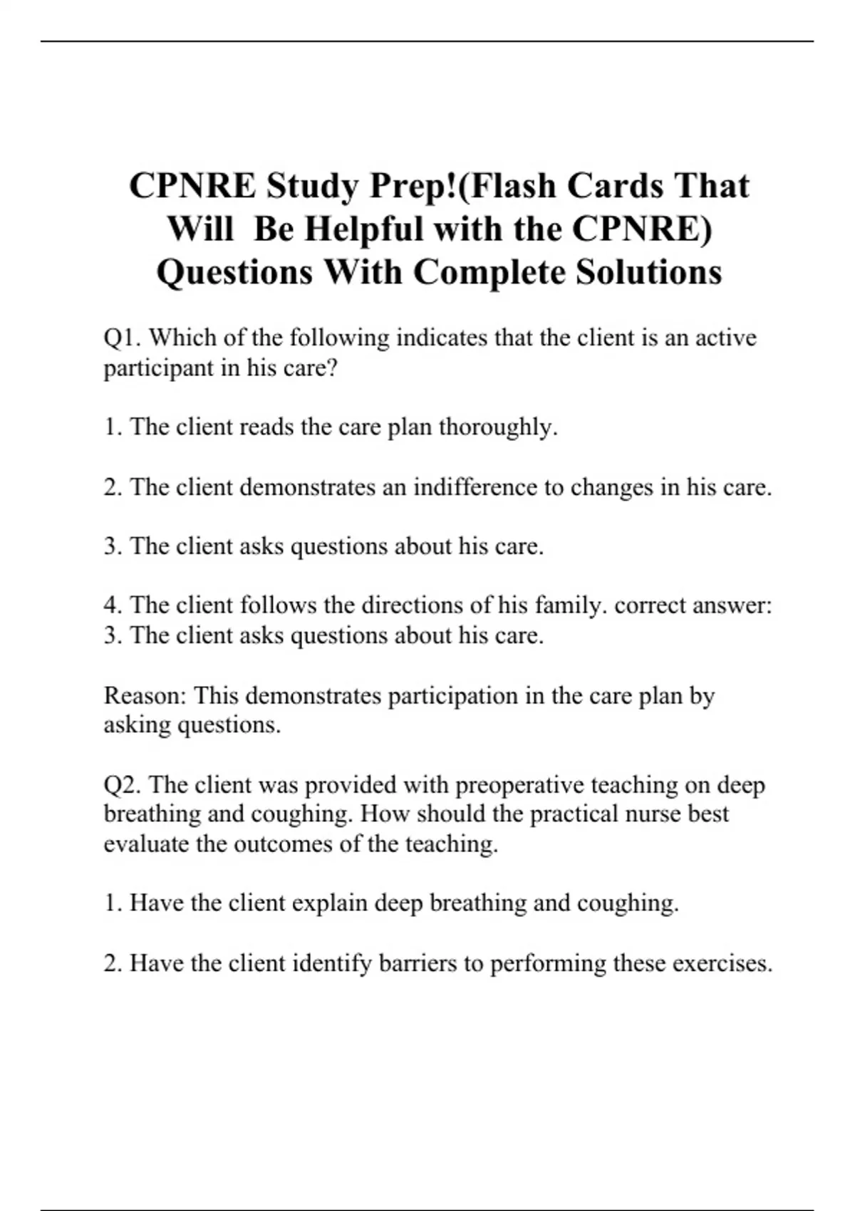 CPNRE Study Prep!(Flash Cards That Will Be Helpful with the CPNRE ...