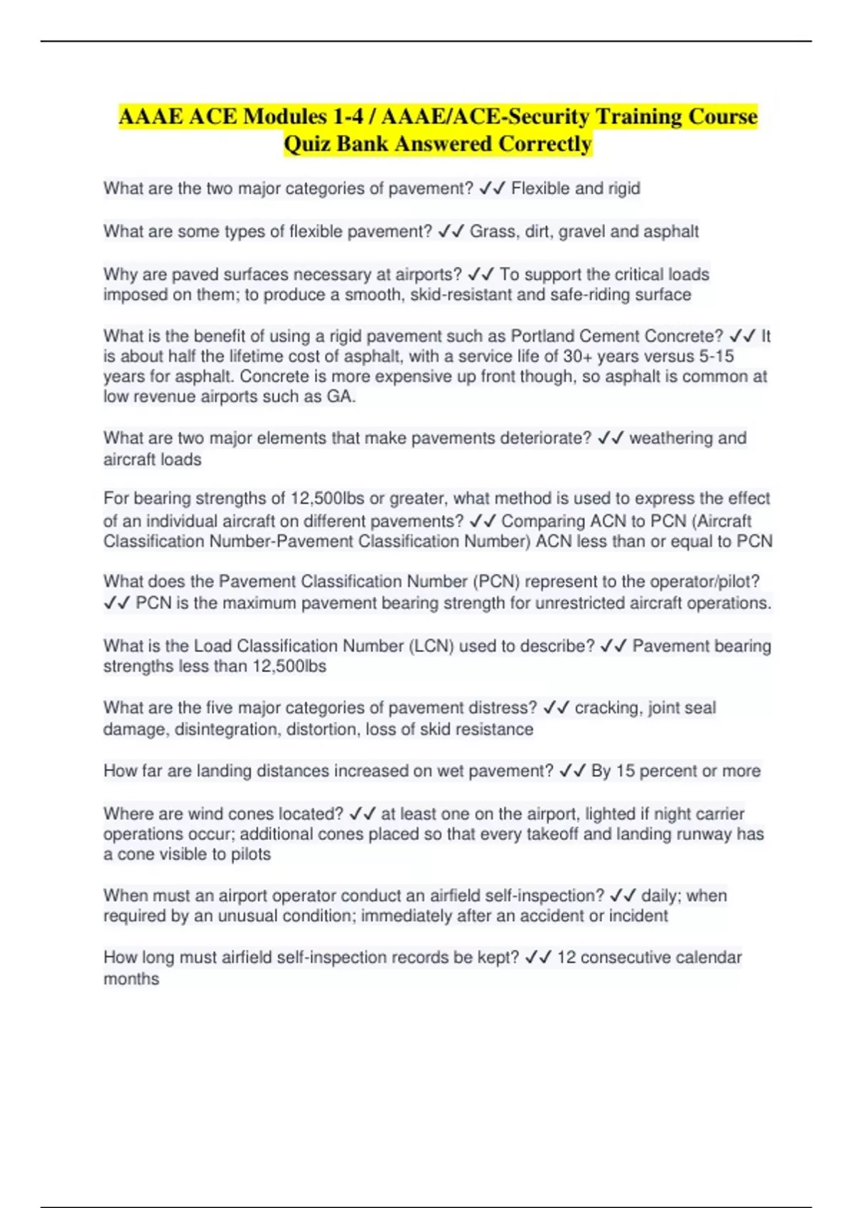 AAAE ACE Modules 1-4 / AAAE/ACE-Security Training Course Quiz Bank Answered Correctly - AAAE ACE ...