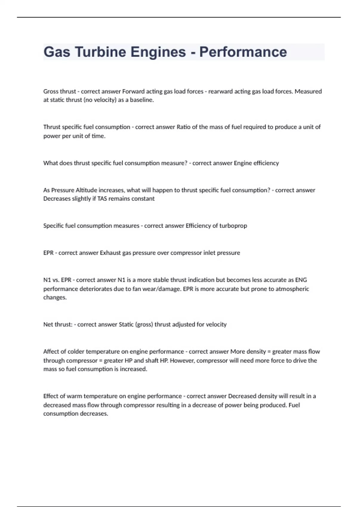Gas Turbine Engines - Performance fully solved 2023 passed - BICSI ...