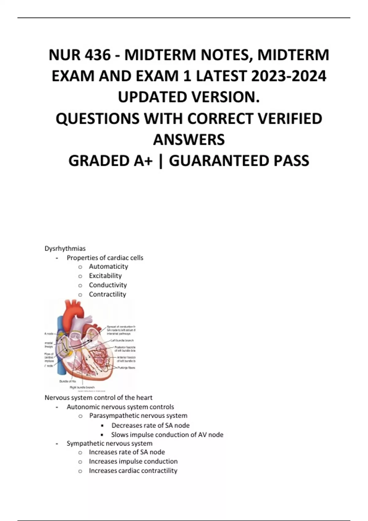 NUR 436 - MIDTERM NOTES, MIDTERM EXAM AND EXAM 1 LATEST UPDATED VERSION ...