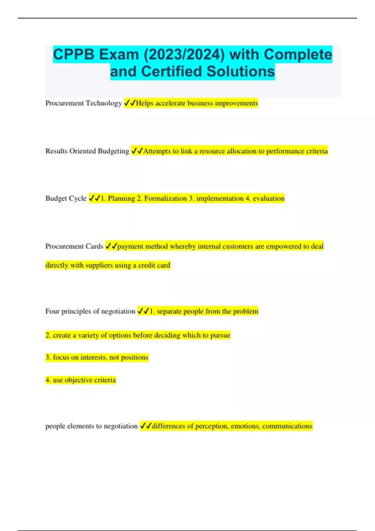 Cppb Exam 2023 2024 With Complete And Certified Solutions Cppb Stuvia Us