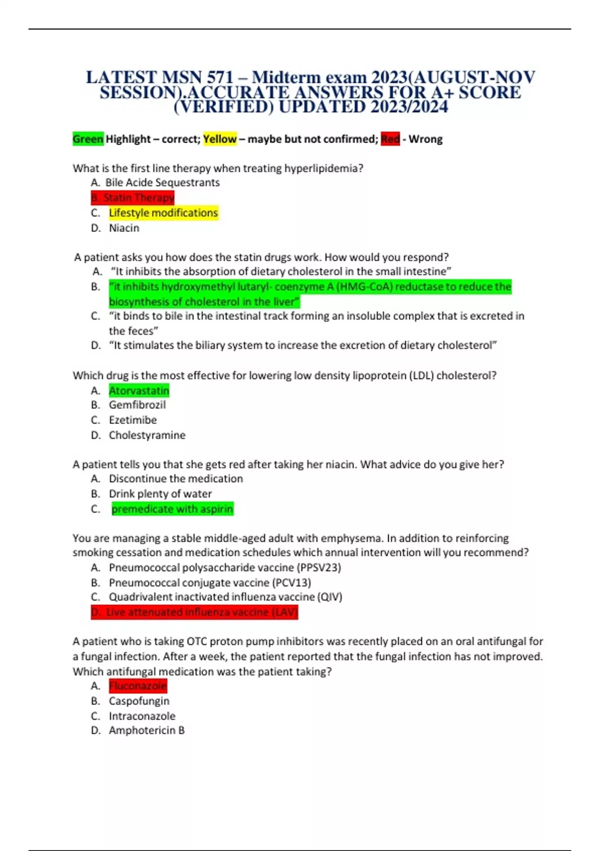 LATEST MSN 571 – Midterm exam 2023(AUGUST-NOV SESSION).ACCURATE ANSWERS ...