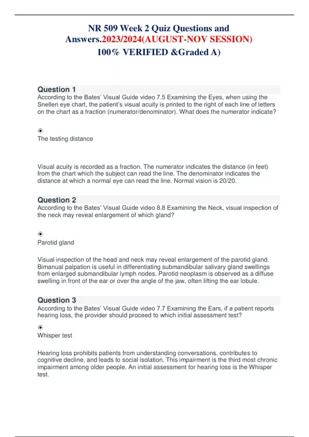 NR 509 Week 2 Quiz Questions and Answers.2023/2024(AUGUST-NOV SESSION) 100% VERIFIED &Graded A ...