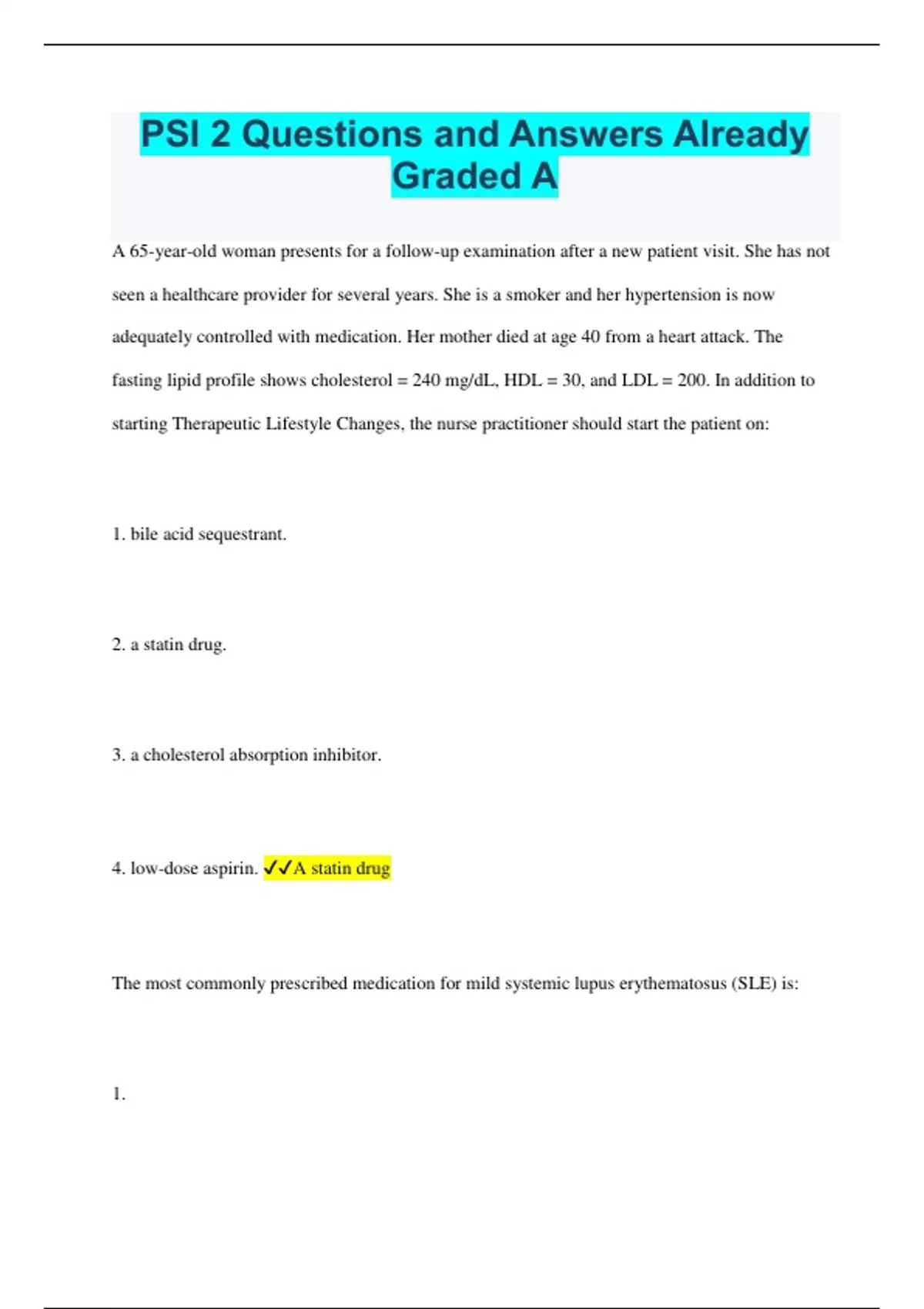 PSI 2 Questions and Answers Already Graded A+ 2023|2024 LATEST UPDATE ...