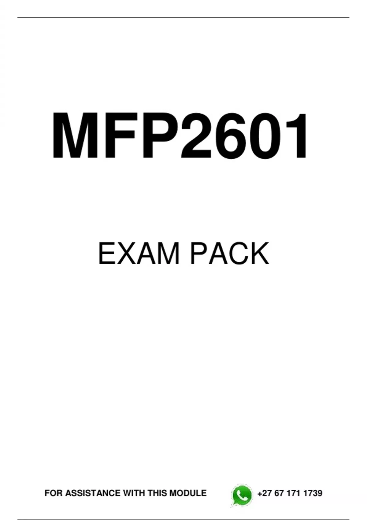 MFP2601 EXAM PACK 2025 - Management in Foundation Phase (MFP2601 ...