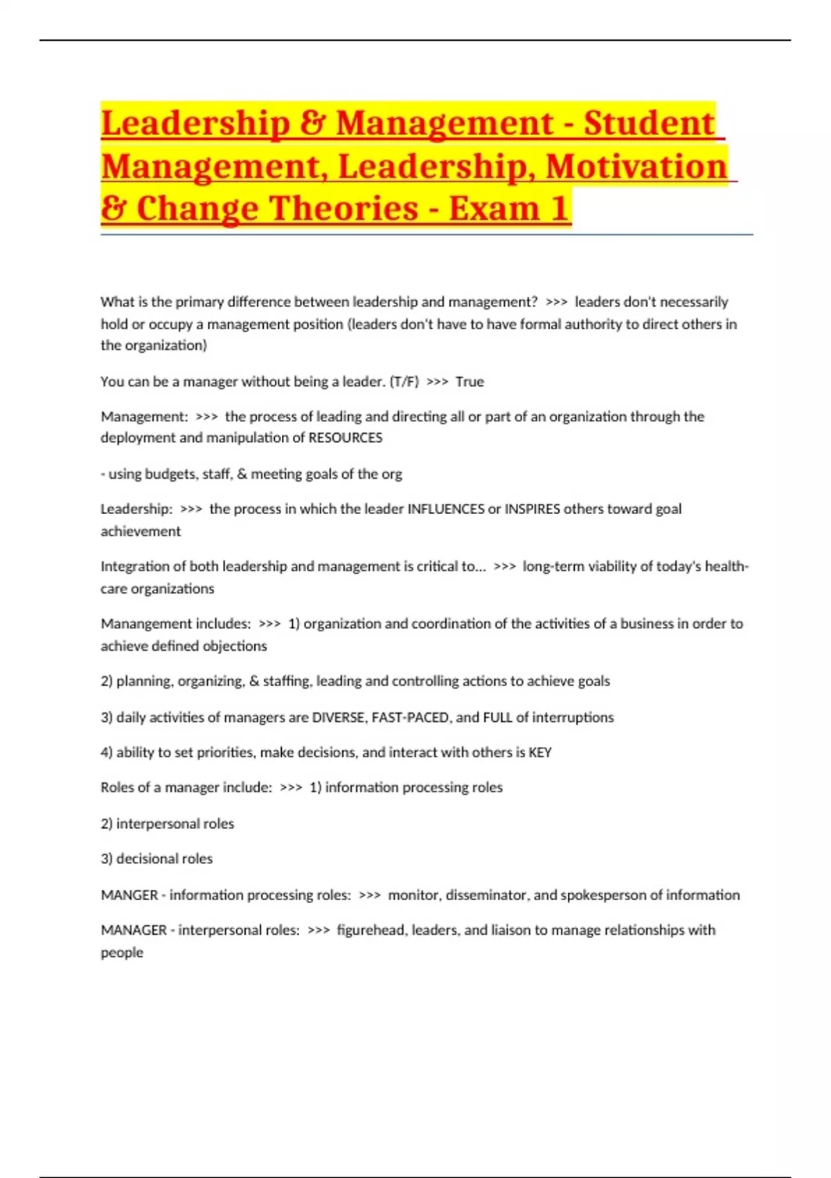 Leadership & Management - Student Management, Leadership, Motivation ...