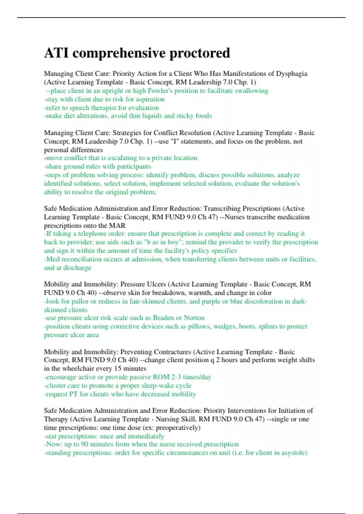 ATI comprehensive proctored Exam 2023 - Vati Rn comprehensive ...