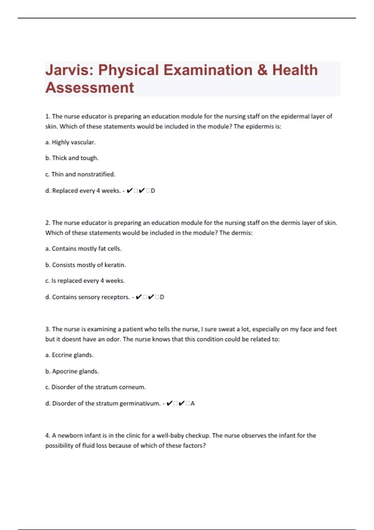 Jarvis Physical Exam & Health Assessment - Stuvia US