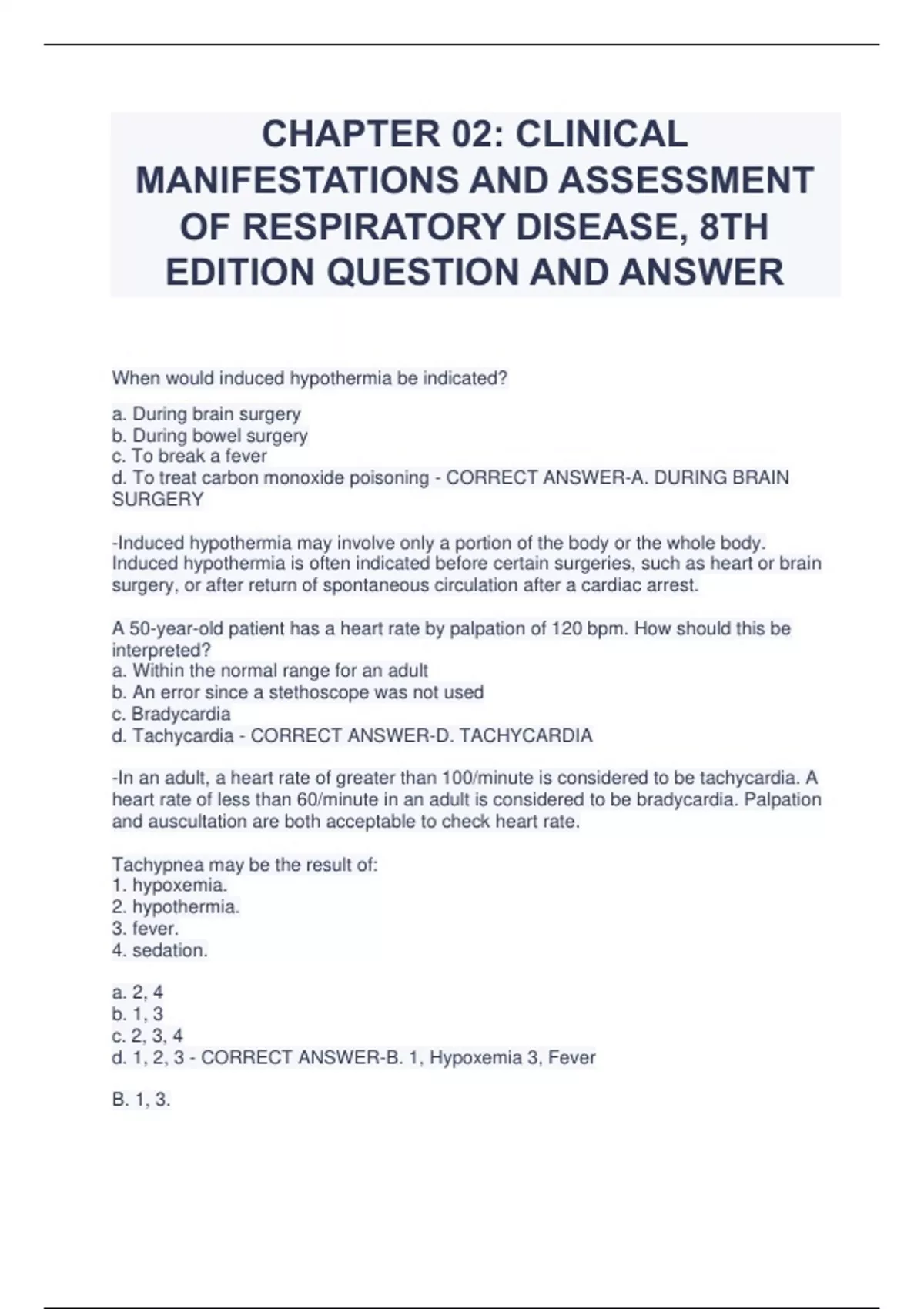 CHAPTER 02: CLINICAL MANIFESTATIONS AND ASSESSMENT OF RESPIRATORY ...
