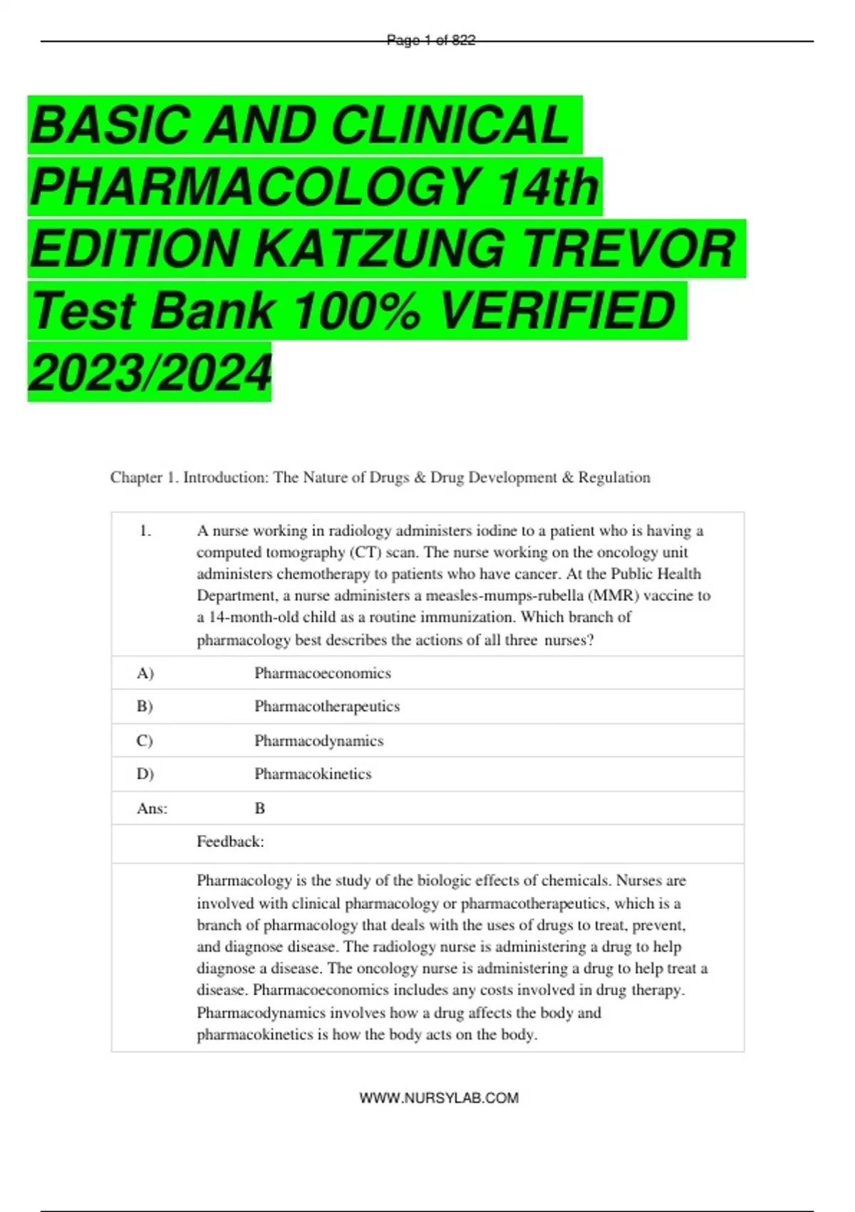 BASIC Clinical Pharmacology CLINICAL 14th Edition Katzung Trevor ...