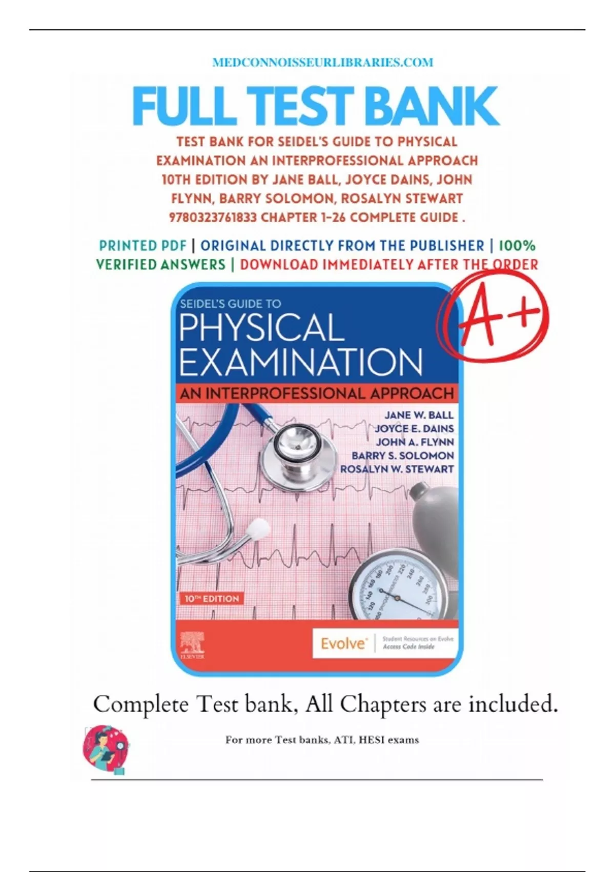 Test Bank For Seidel's Guide to Physical Examination An ...