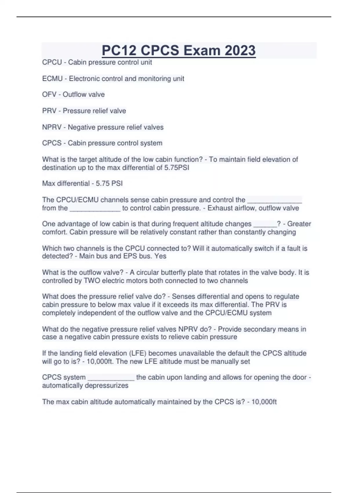 CPCS Exam 2023, CPCS Exam 2023 A+, CPCS Exam Questions And Answers 2023 ...