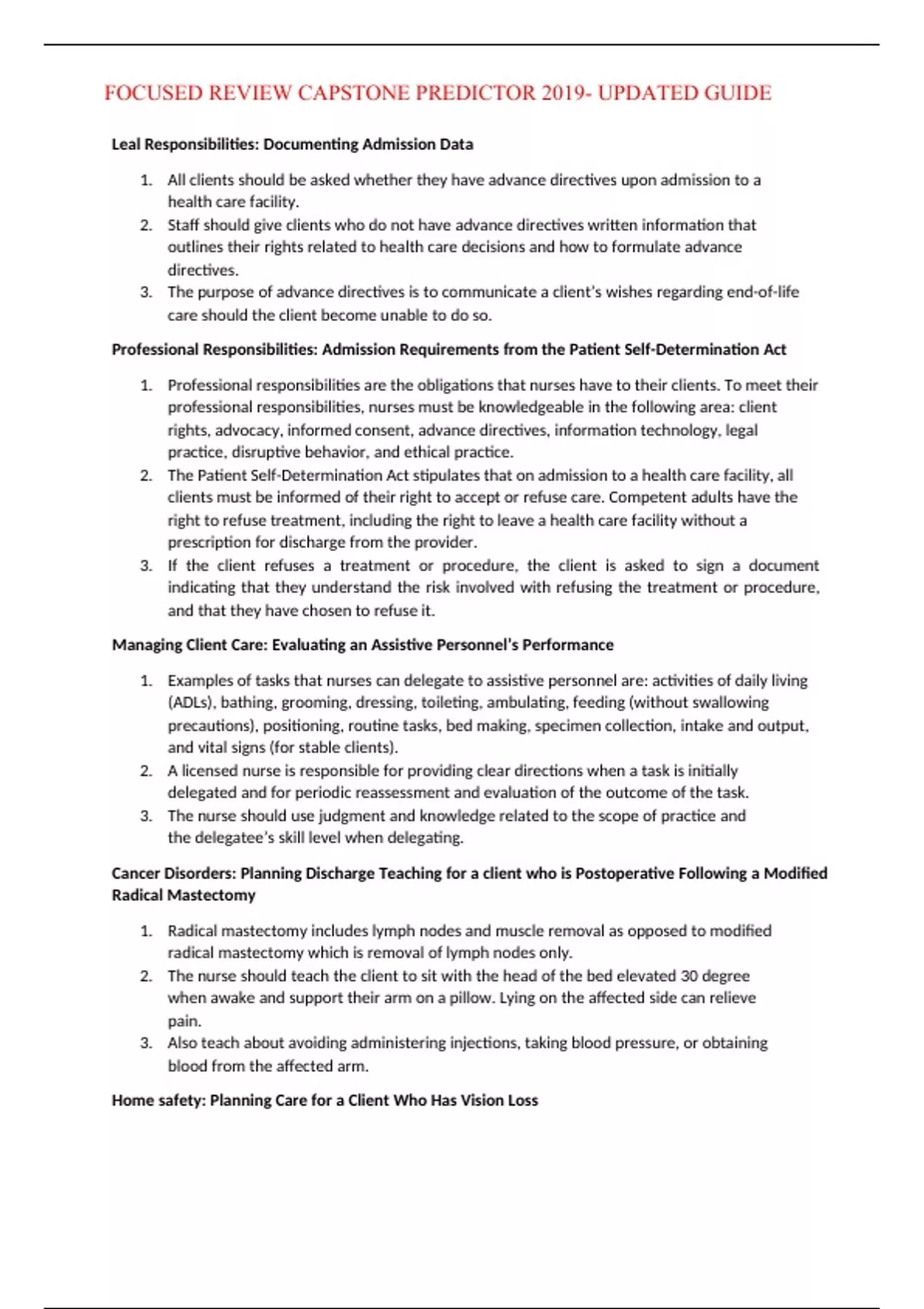 FOCUSED REVIEW CAPSTONE PREDICTOR 2019- UPDATED GUIDE - CAPSTONE ...