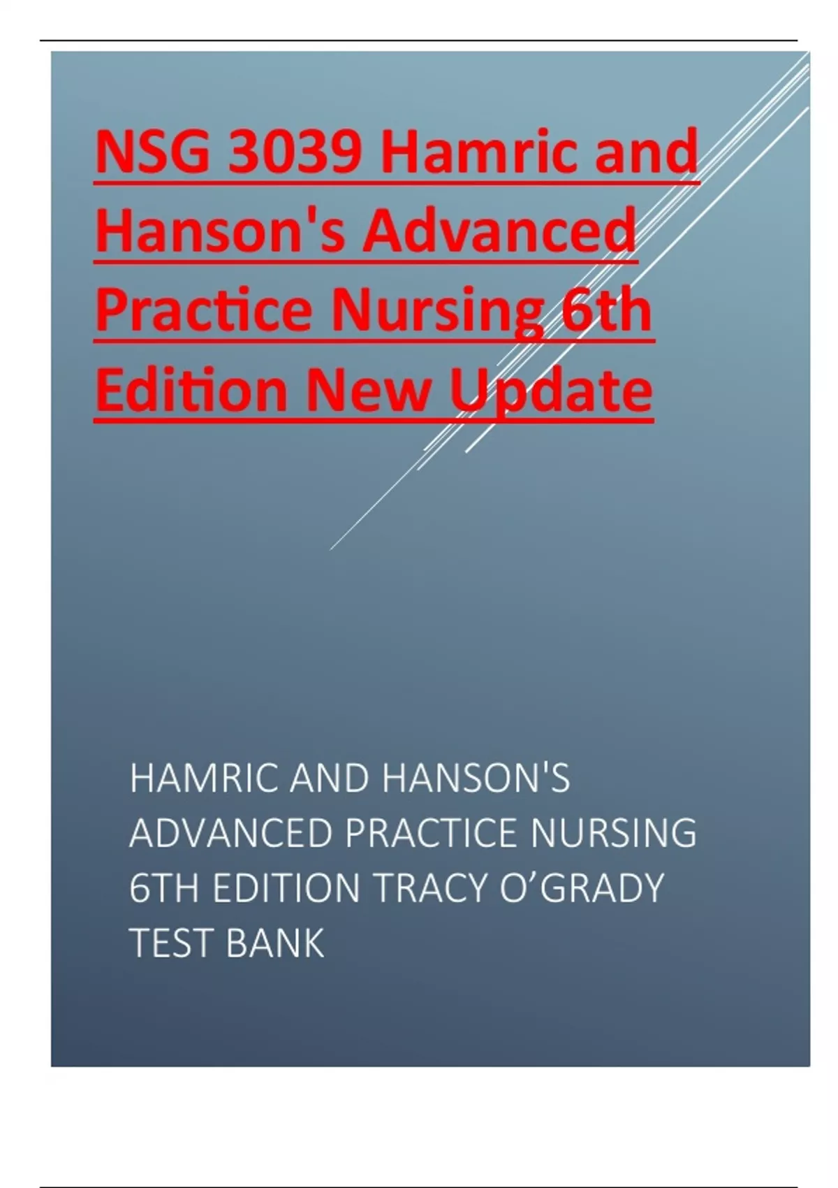 Hamric and Hanson's Advanced Practice Nursing 6th Edition New ...