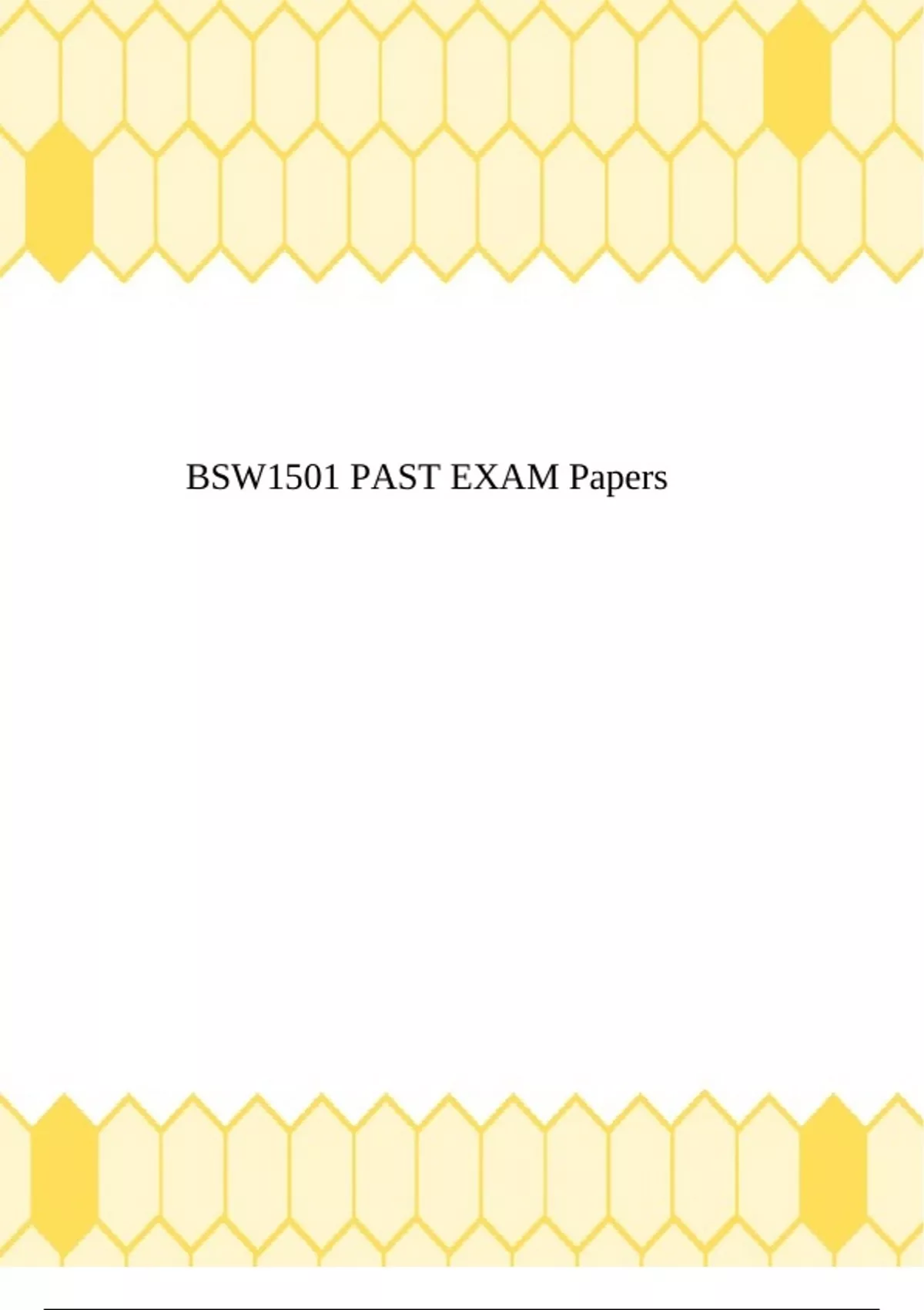 BSW1501 PAST EXAM Papers - BSW1501 - Stuvia SA