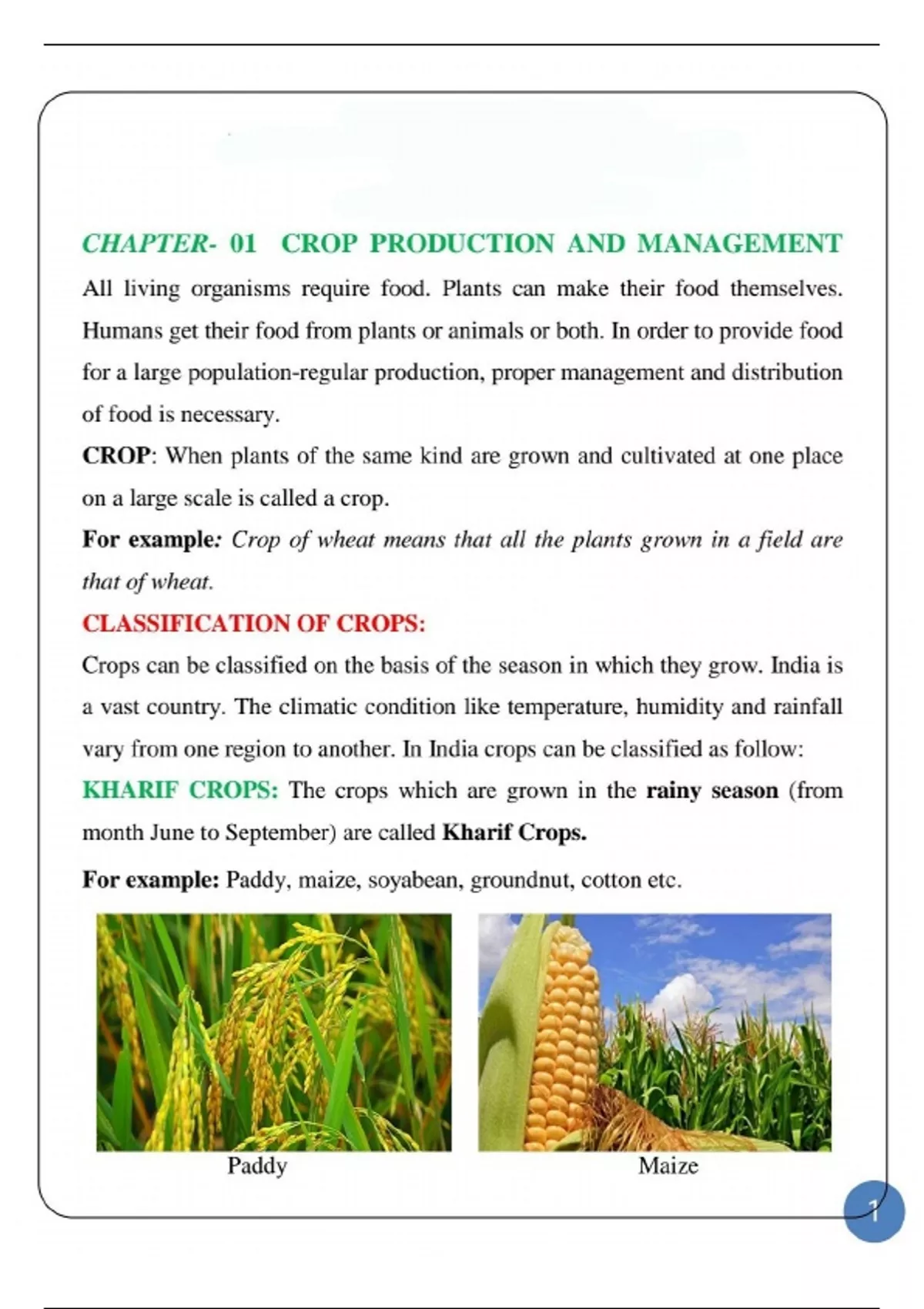 Crop production and management - Biology - Stuvia US