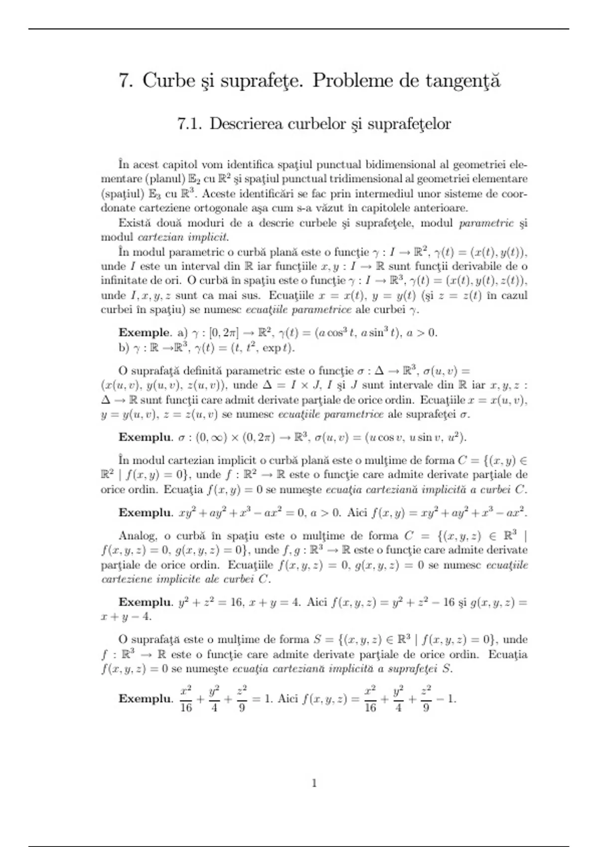 Algebra Liniara - Curbe si suprafete - ALGADCS - Stuvia US
