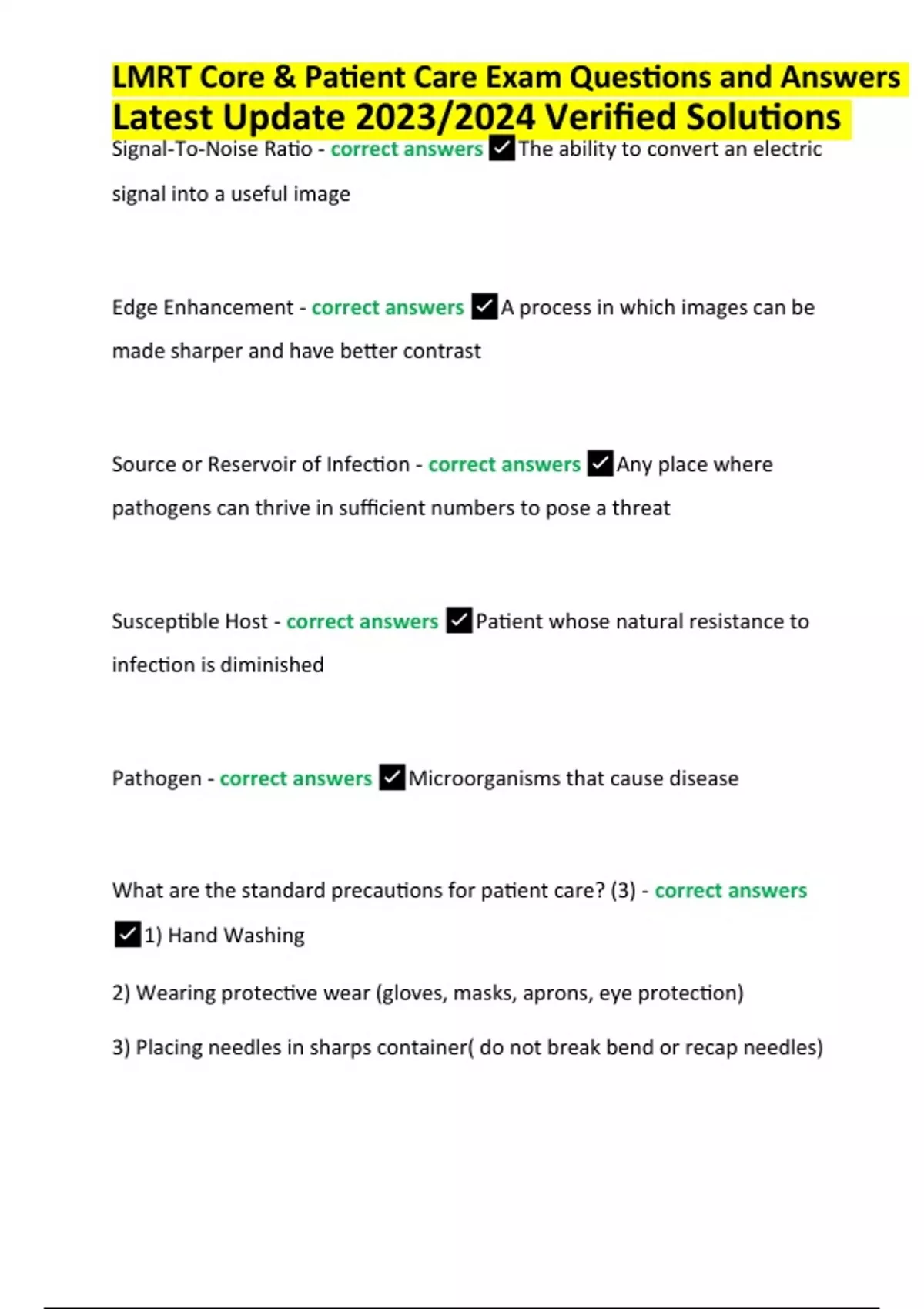 LMRT Exam Questions and Answers Latest Update 2023/2024 Graded A+ ...
