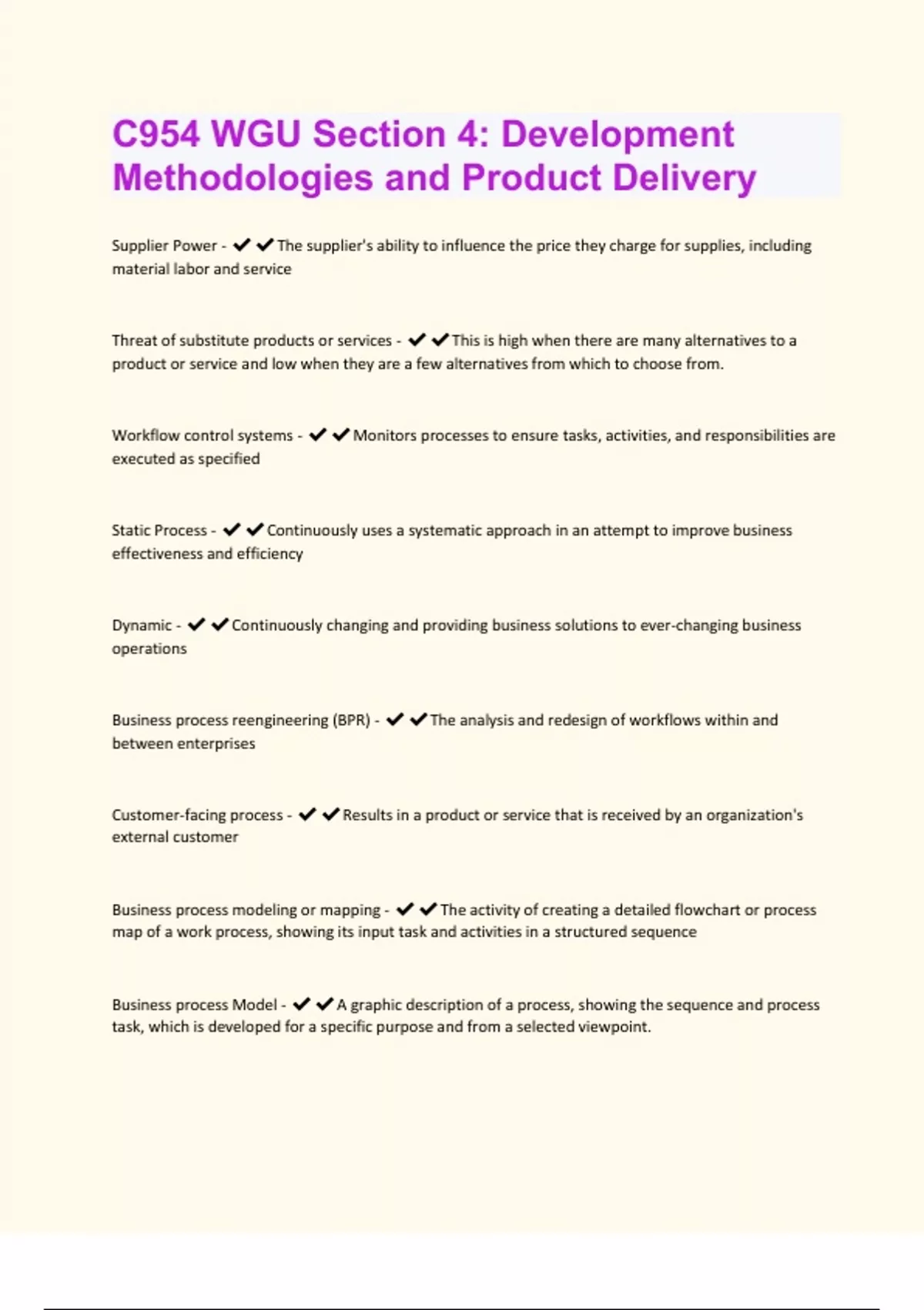 C954 WGU Section 4: Development Methodologies and Product Delivery ...