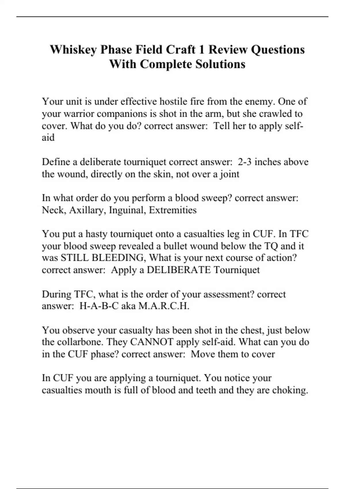 Whiskey Phase Field Craft 1 Review Questions With Complete Solutions ...