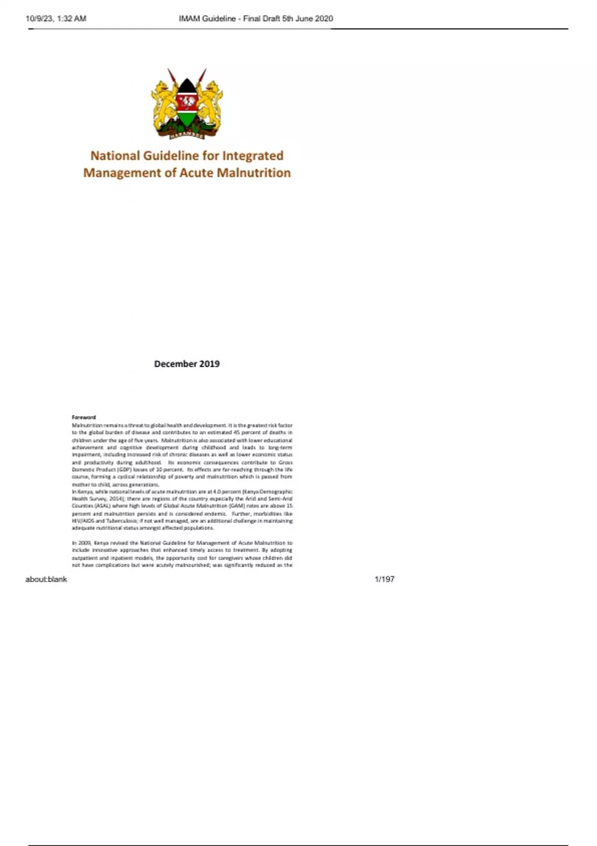IMAM Guideline - Final Draft 11th October 2023 - Community health ...