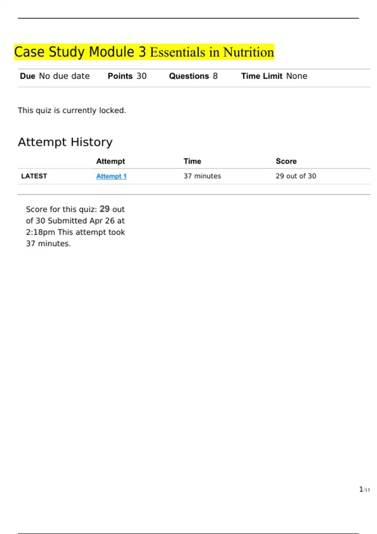 Case Study Module 3 Essentials in Nutrition - Case Study Module 3 Essentials in Nutrition ...