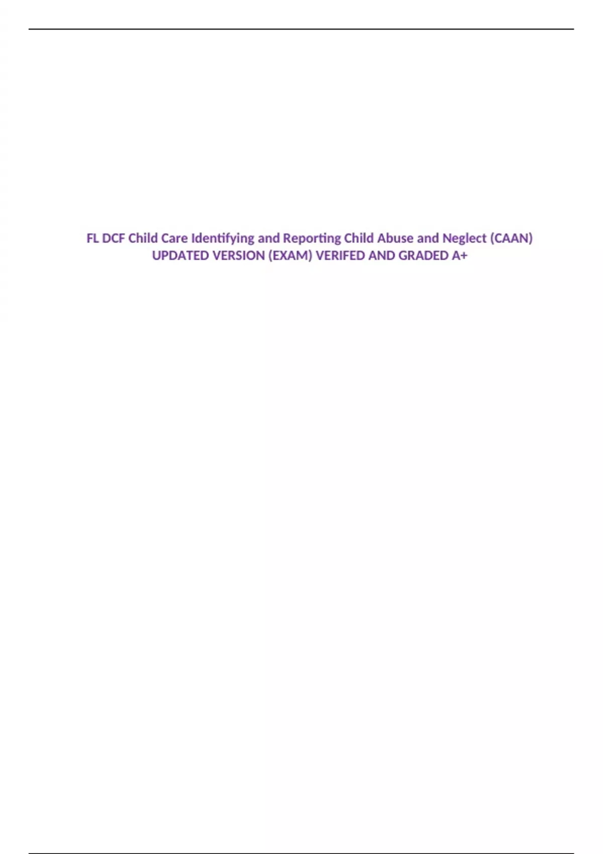 FL DCF Child Care Identifying and Reporting Child Abuse and Neglect ...
