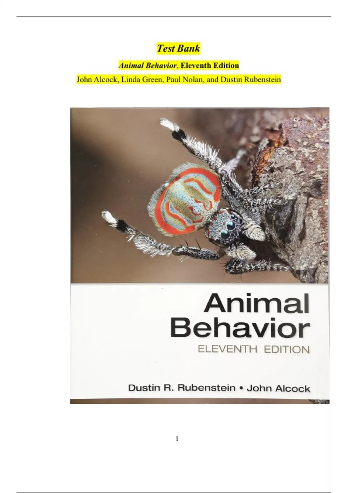 Animal Behavior, Eleventh Edition John Alcock, Linda Green, Paul Nolan ...