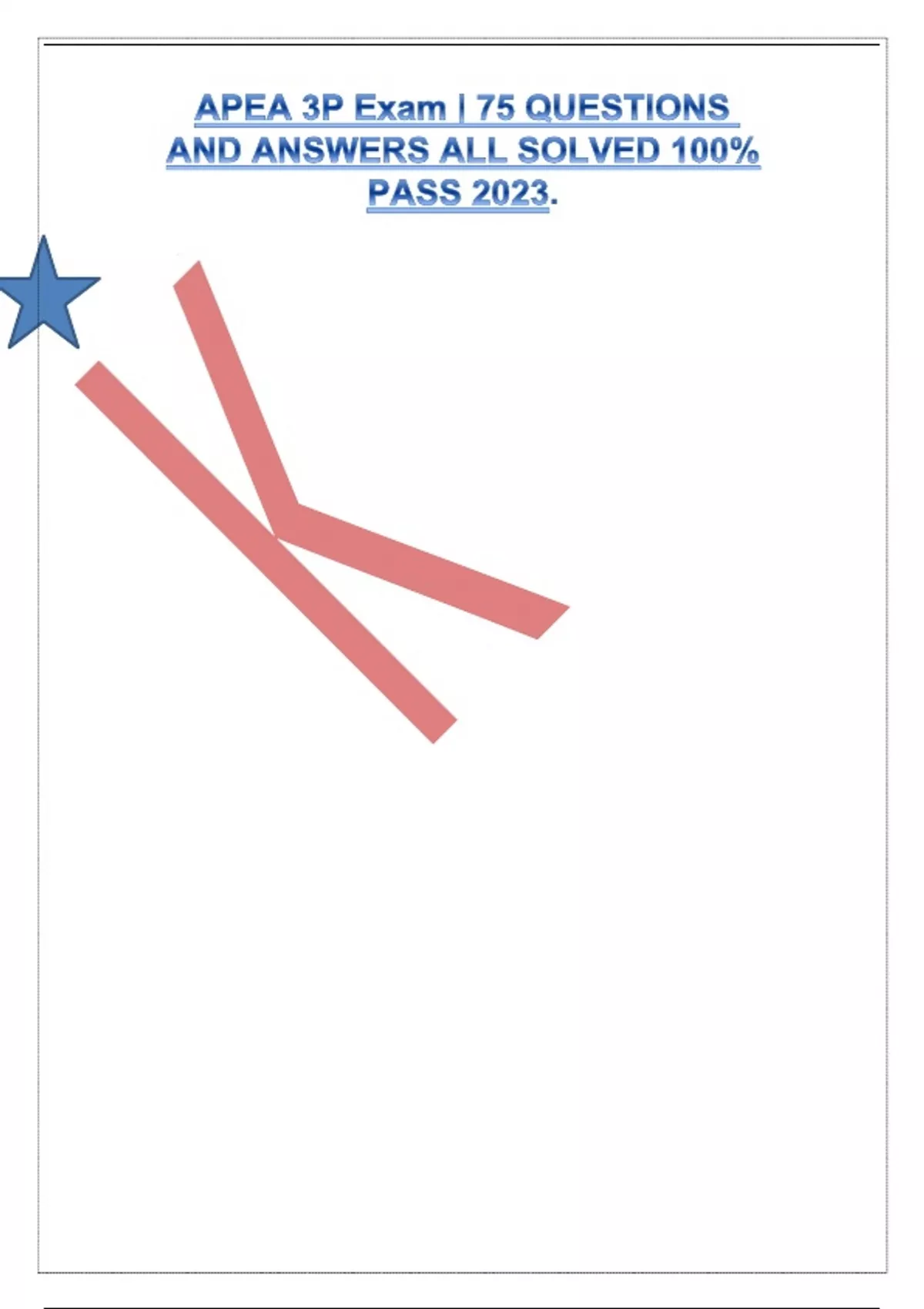 APEA 3P Exam | 75 QUESTIONS AND ANSWERS ALL SOLVED 100% PASS 2023 ...