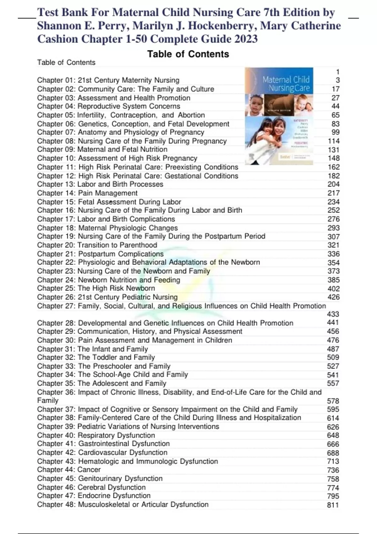 Test Bank For Maternal Child Nursing Care 7th Edition By Shannon E ...