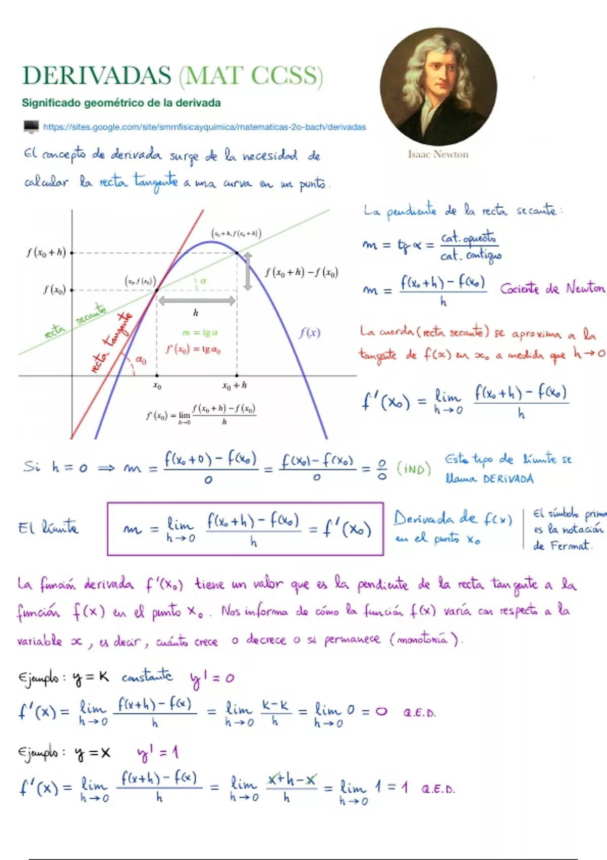 Resumen con ejercicios hechos como ejemplos Derivadas - Mathematics and science - Stuvia ES
