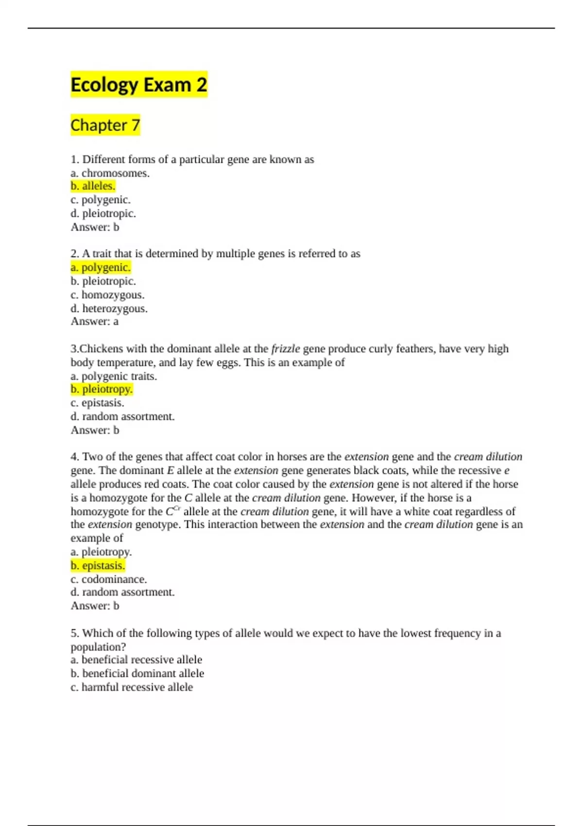 Ecology Exam 2 Questions And Answers Ecology Stuvia US Ecology Exam 2 Questions And Answers Ecology Stuvia US