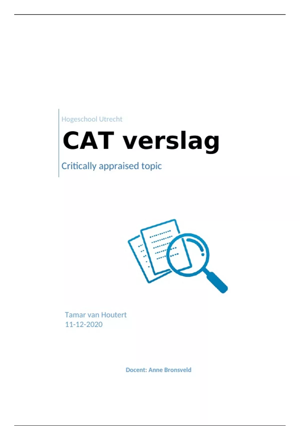 CAT- onderzoek studie jaar 2 zorg verlenen bij circulatiestoornissen ...