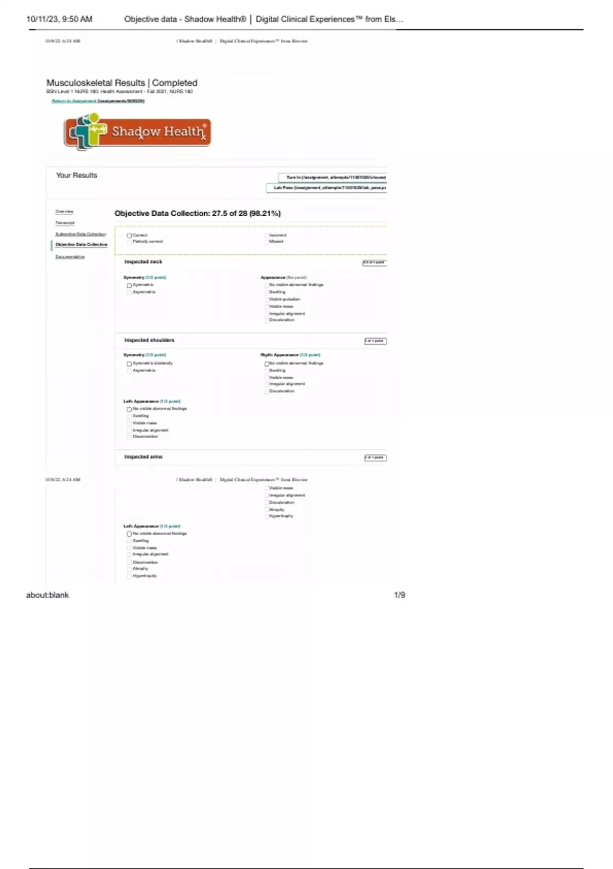 Objective data - Shadow Health® │ Digital Clinical Experiences™ from ...