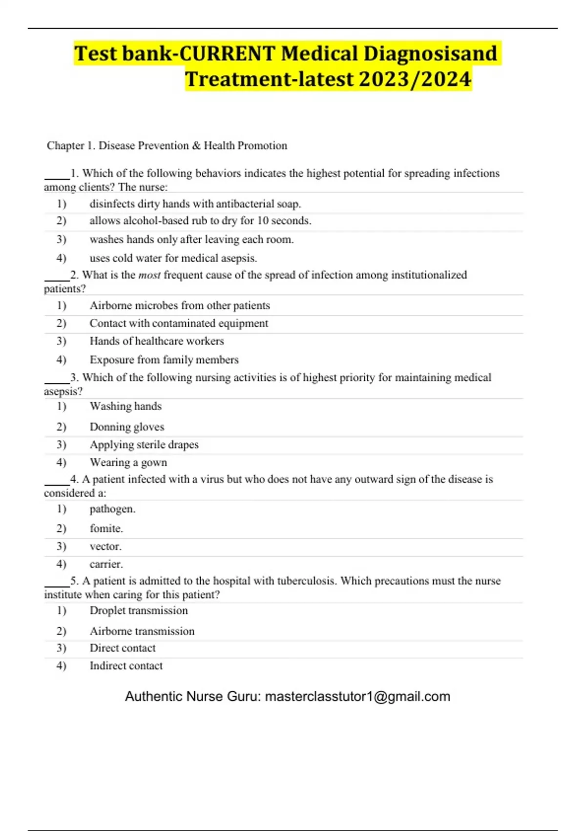 Test Bank For Current Medical Diagnosis And Treatment 2023 62nd Edition ...