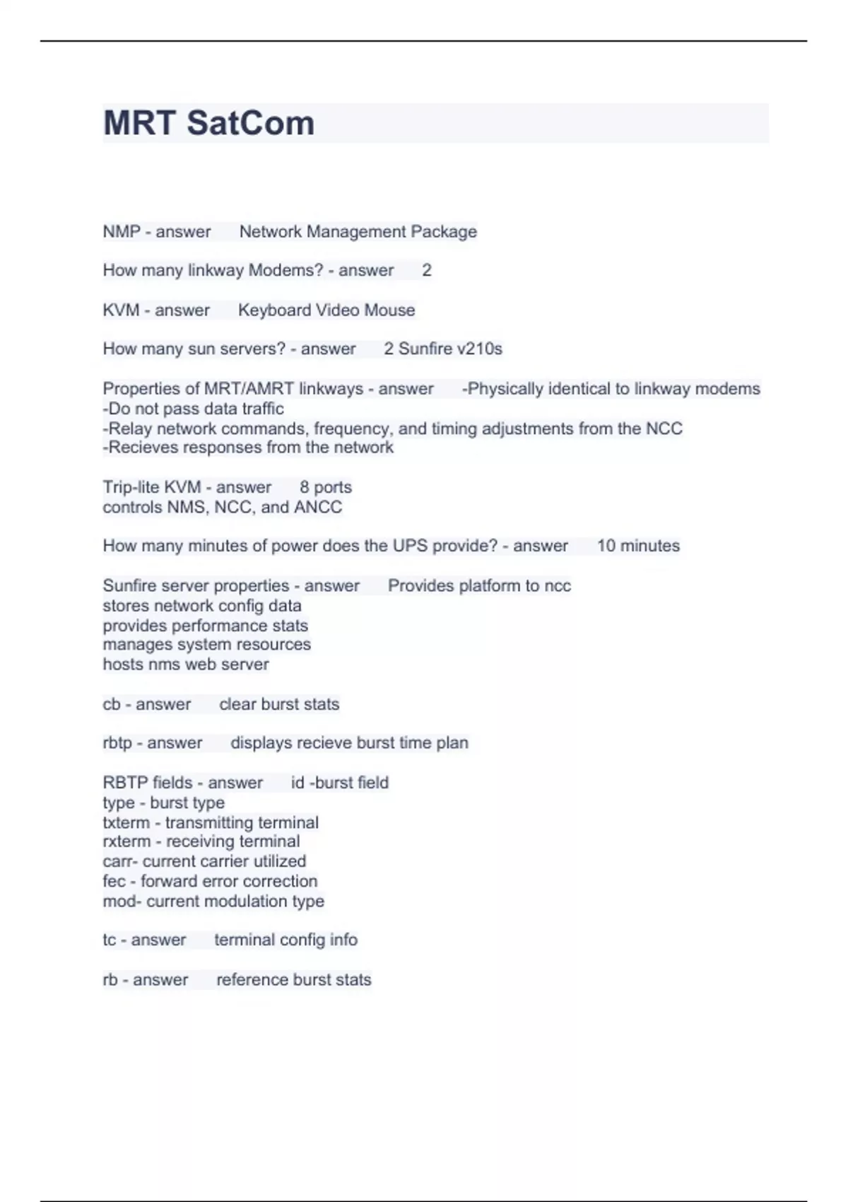 MRT SatCom Questions with solutions 2023 - AMRT - Stuvia US