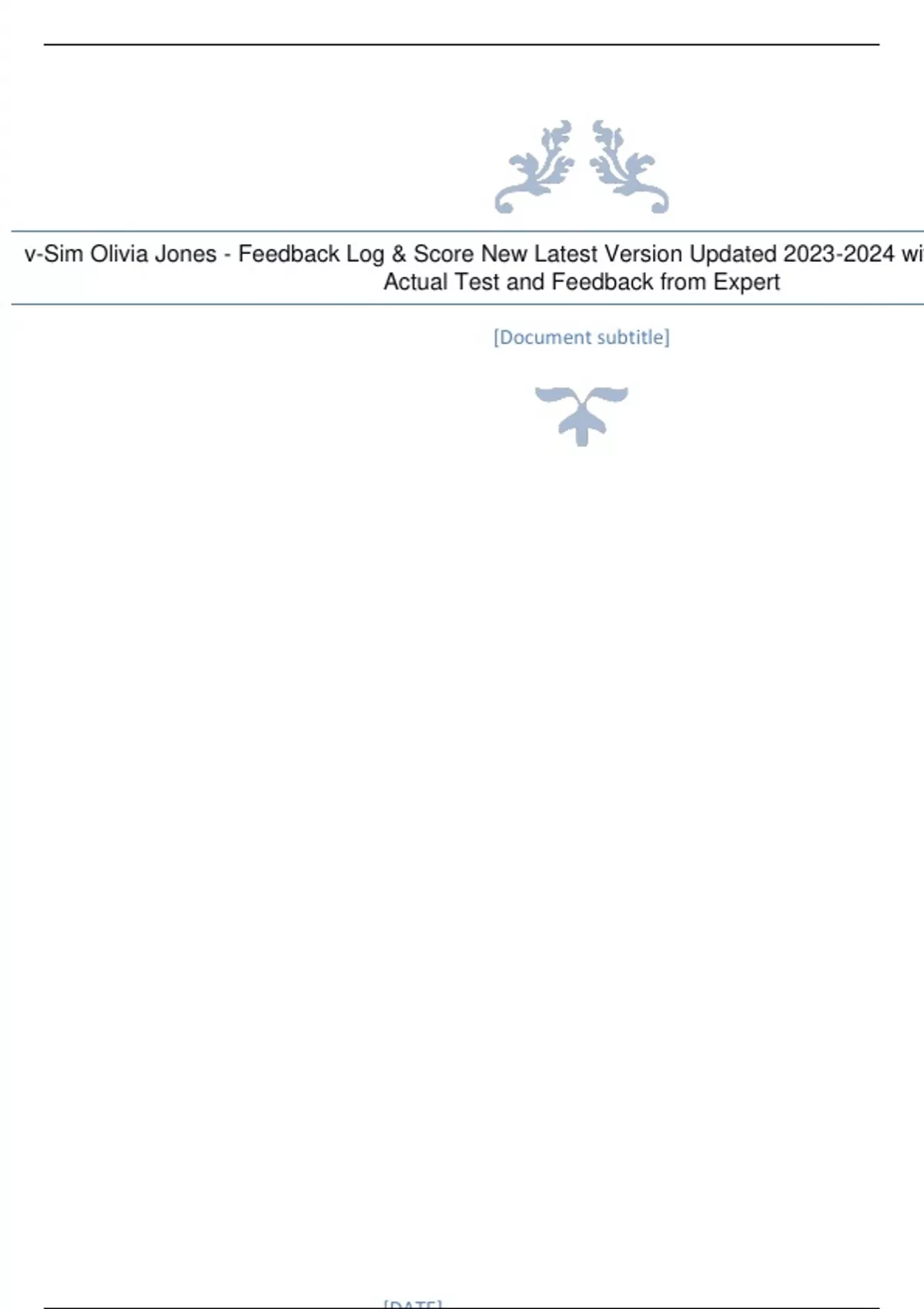 v-Sim Olivia Jones - Feedback Log & Score New Latest Version Updated ...