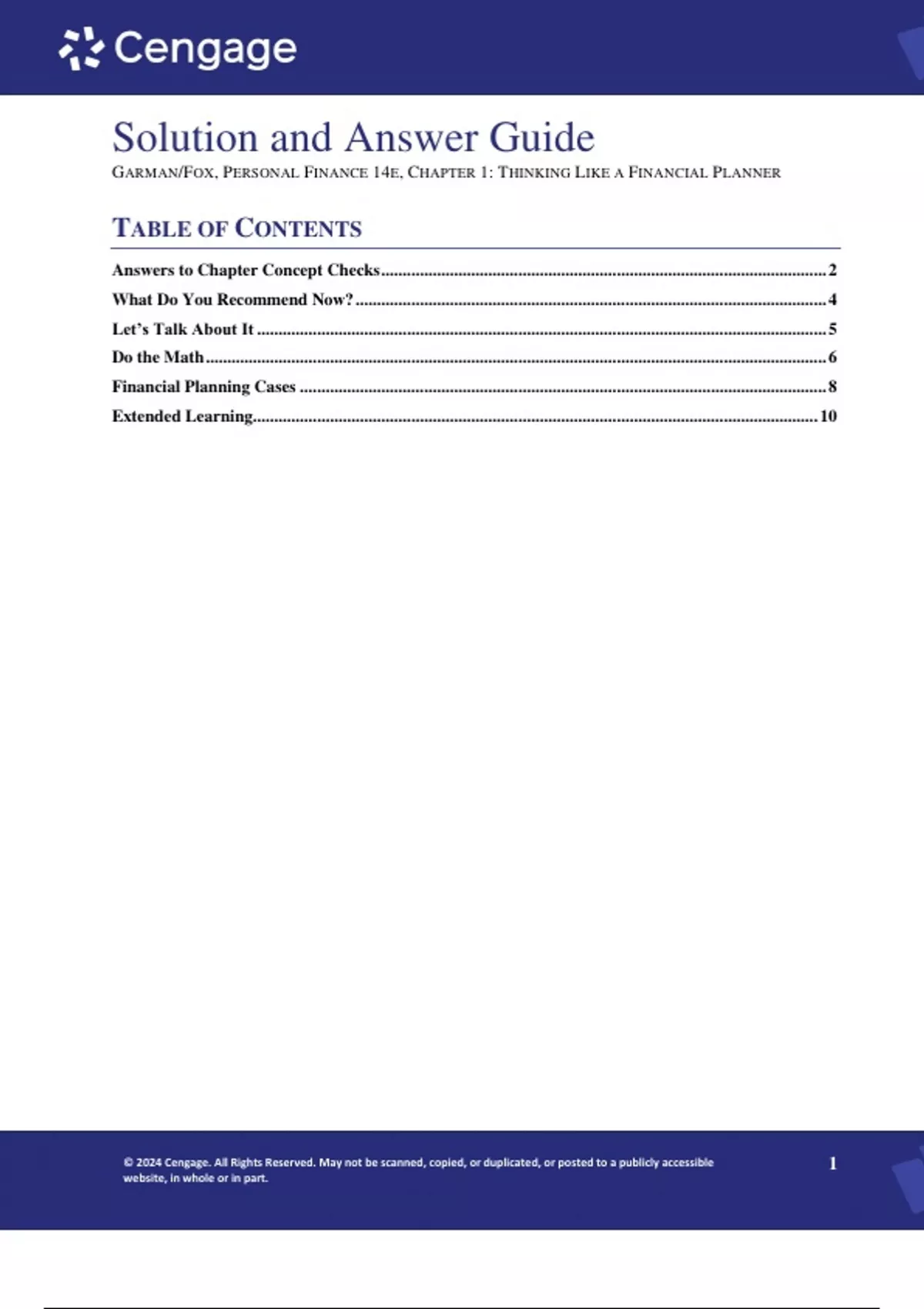 Solution Manual for Personal Finance, 14th Edition By E. Thomas Garman ...