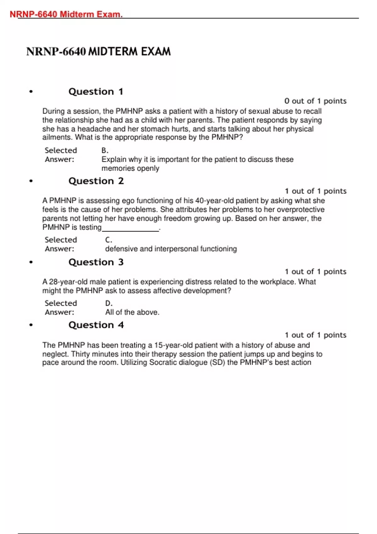 NRNP-6640 Midterm Exam. Questions & Answers: Updated A+ Guide Solution ...
