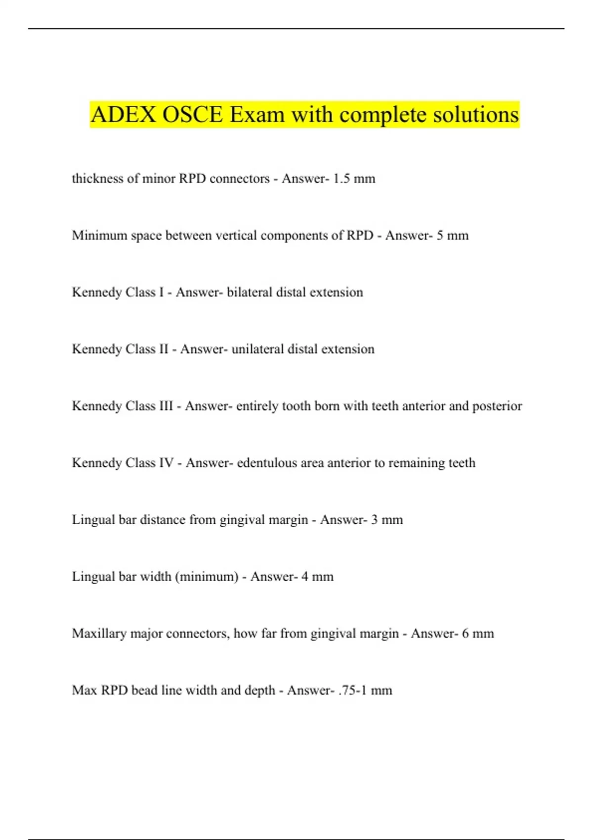 ADEX OSCE Exam with complete solutions - ADEX OSCE - Stuvia US