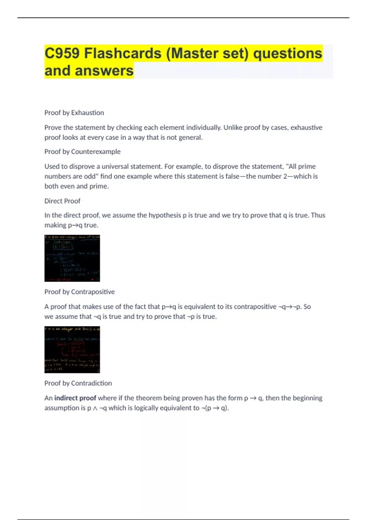 C959 Flashcards (Master set) questions and answers. - D204 WGU:DATA ANALYTICS - Stuvia US