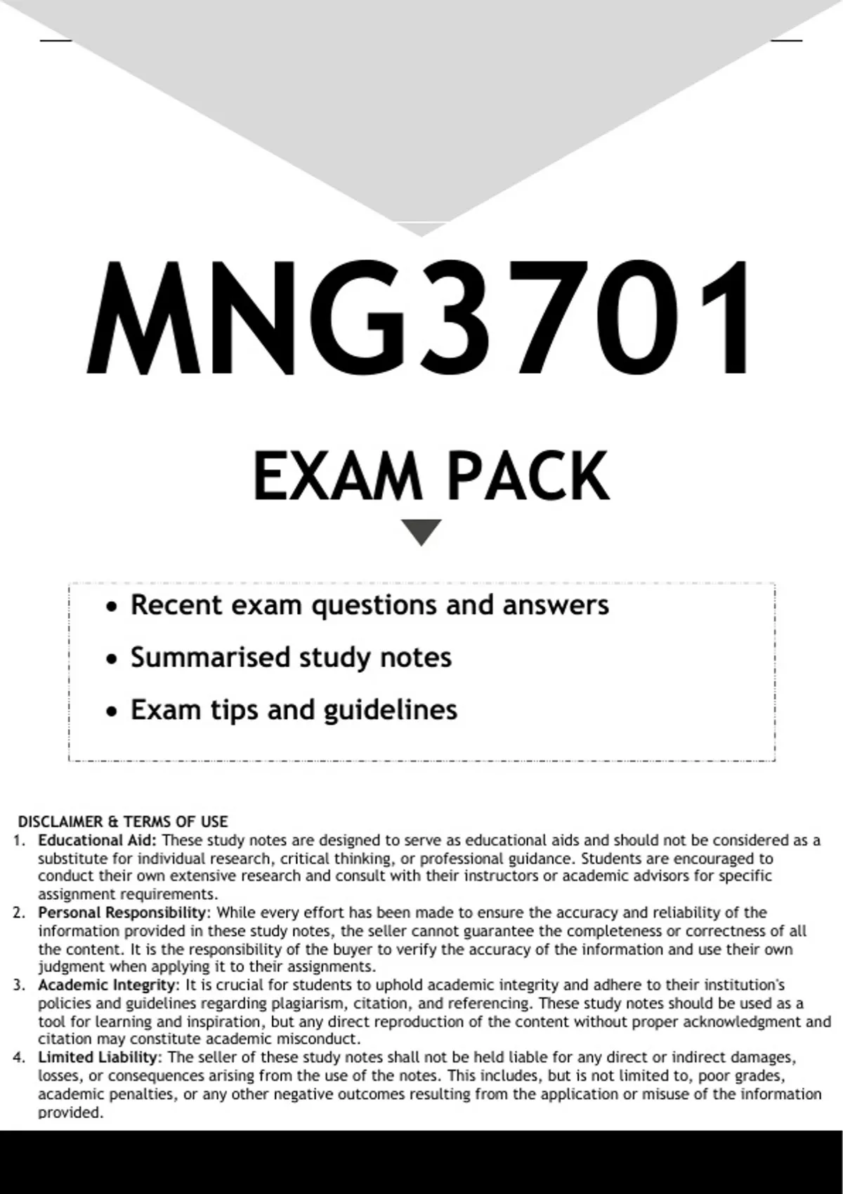 MNG3701 EXAM PACK 2023 - DISTINCTION GUARANTEE - Strategic Planning ...