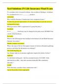 Xcel Solutions IN Life Insurance Final Exam - Xcel - Stuvia US