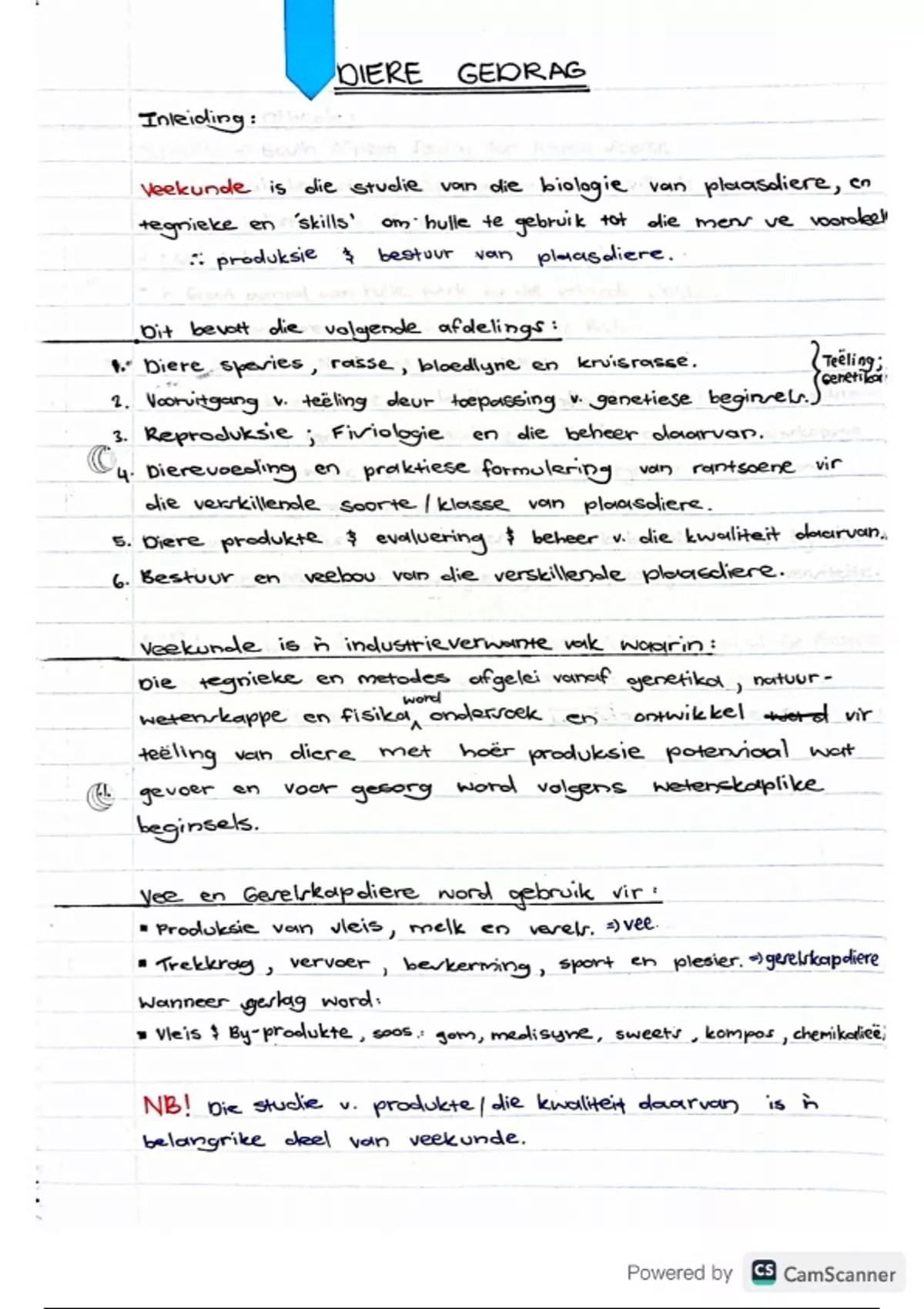 Summary Veekunde 144- Diere gedrag opsomming - Animal science 144 ...