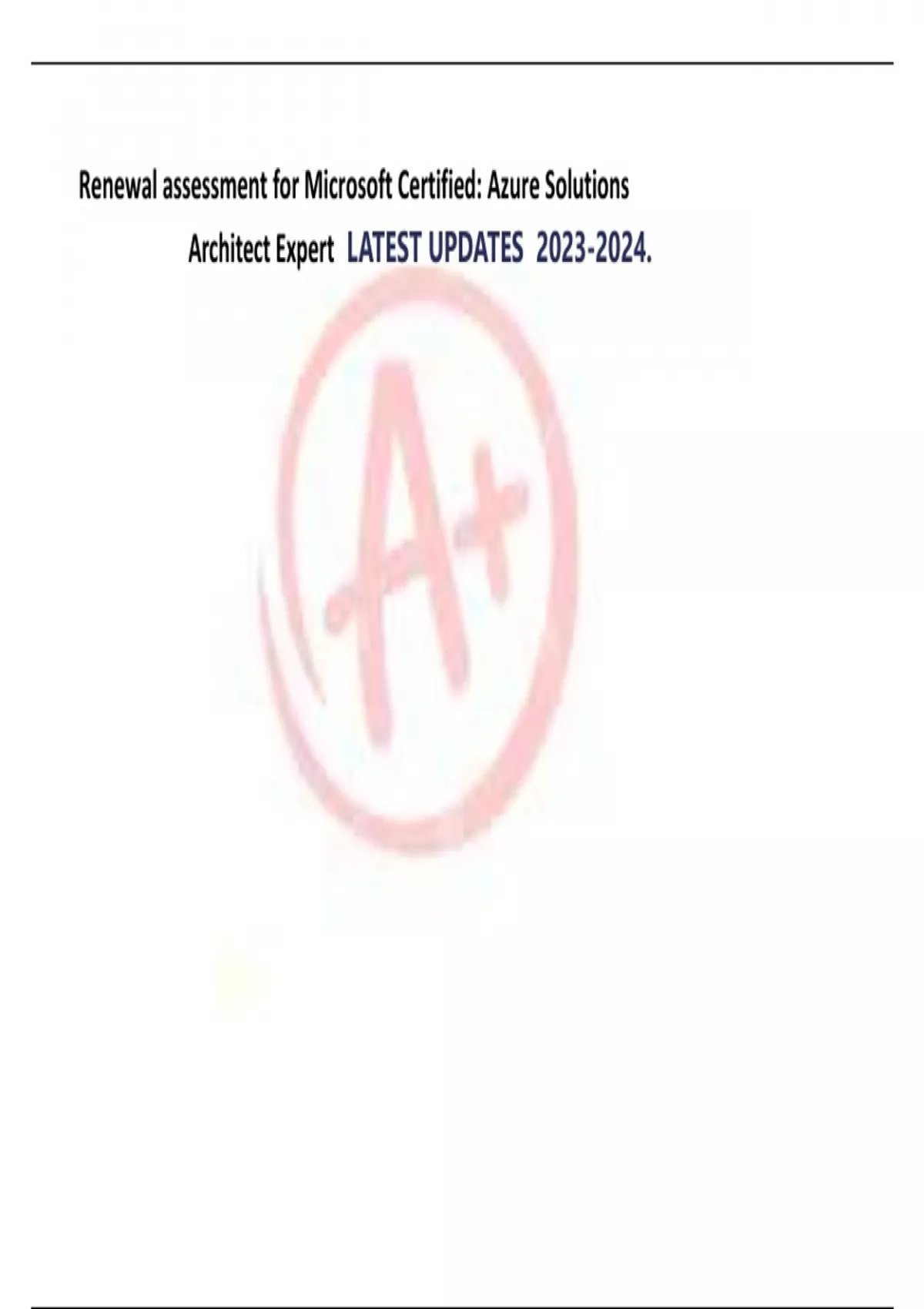 Assessment for Microsoft Certified: Azure Solutions Architect Expert ...