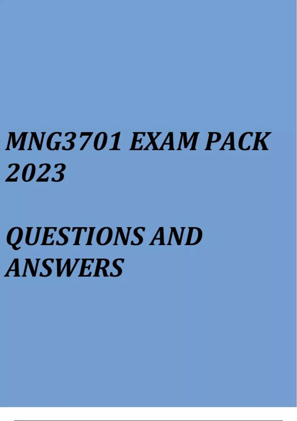 Strategic Planning IIIA(MNG3701 Exam pack 2023) - Strategic Planning ...