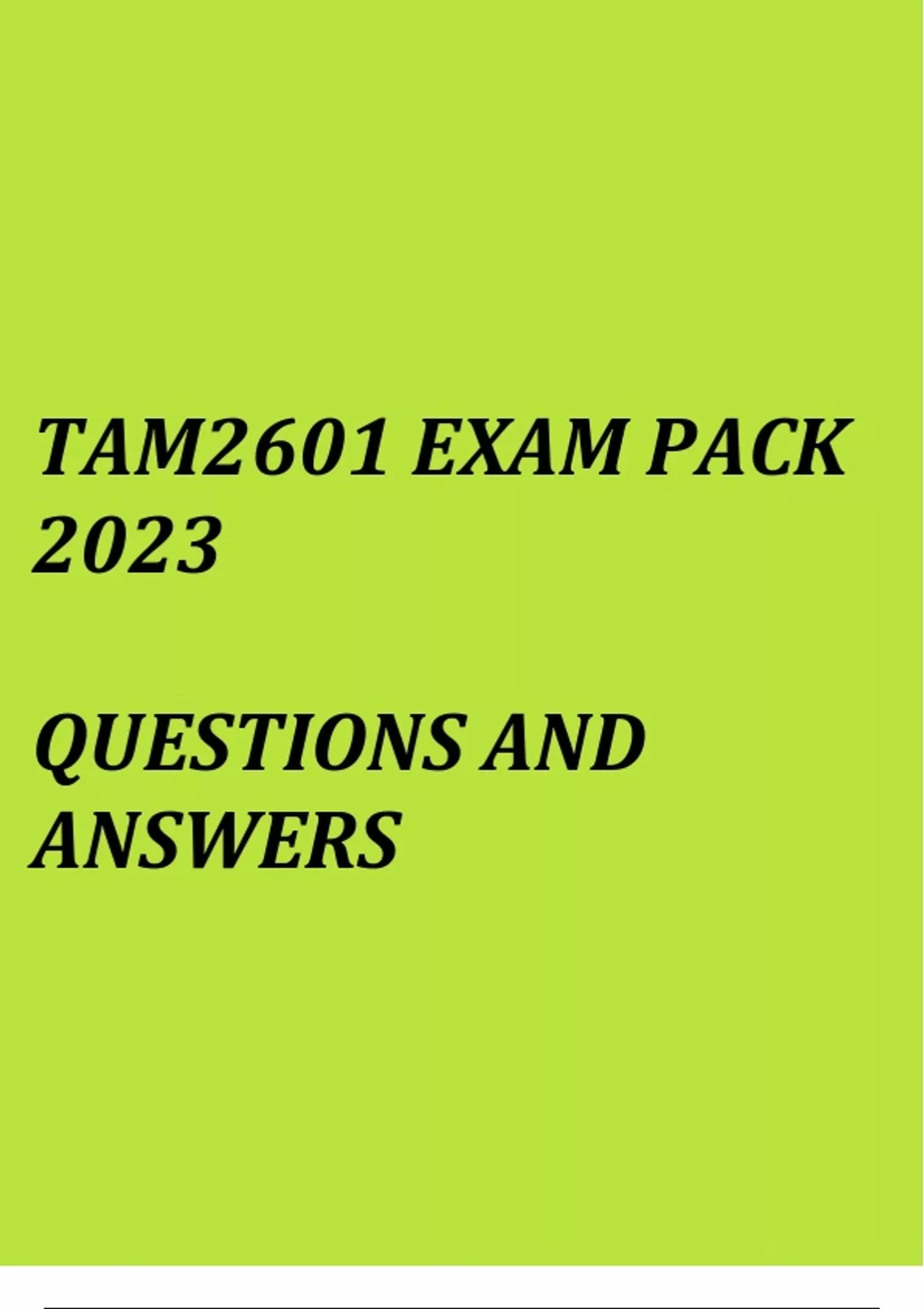 TAM2601 Exam pack 2024 - TAM2601 - Stuvia SA